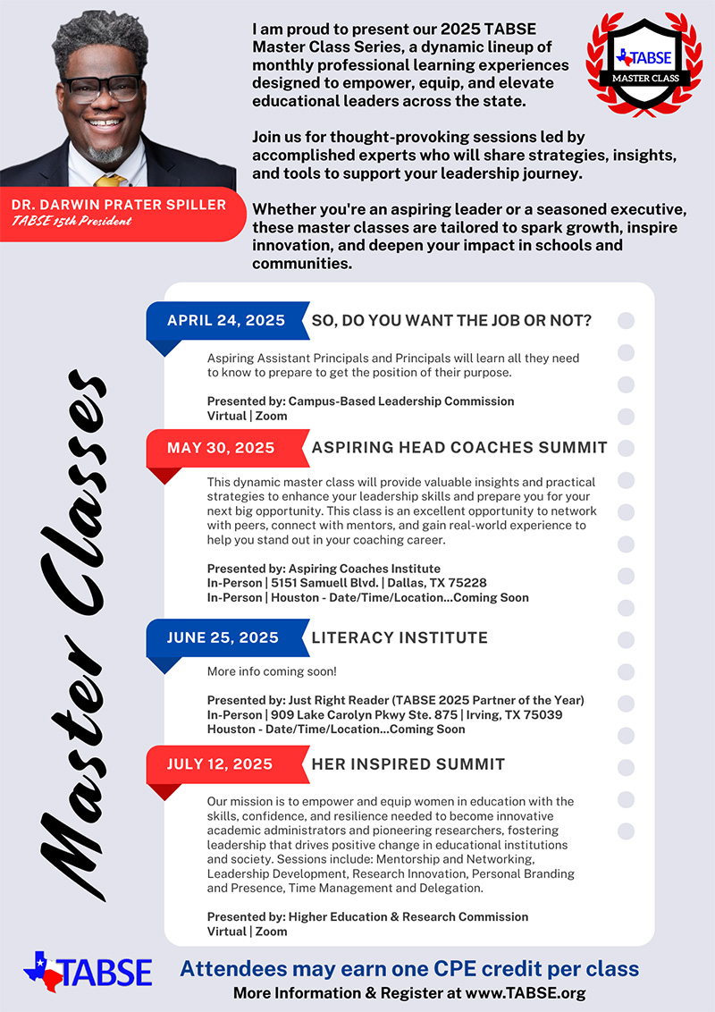 Master Classes - Texas Alliance of Black School Educators (TABSE)