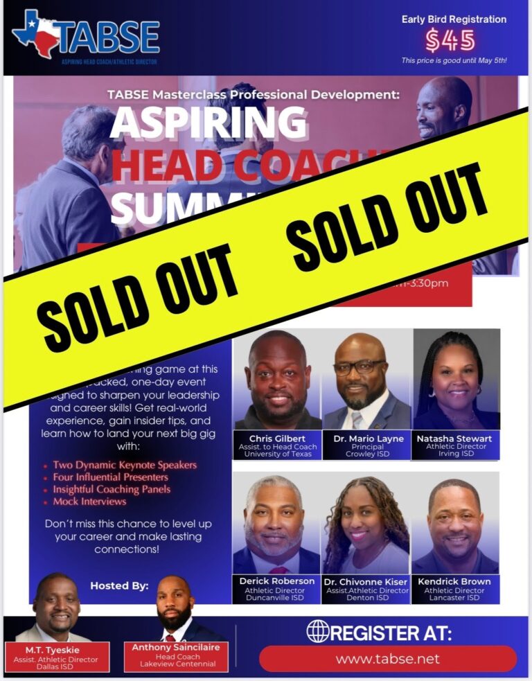Aspiring Head Coaches - Texas Alliance of Black School Educators (TABSE)